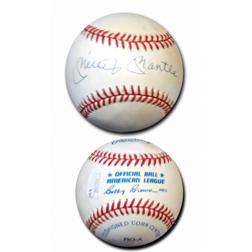 Mickey Mantle signed Official American League Baseball JSA Authenticated